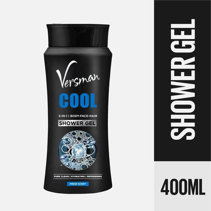 Versman Cool 3-in-1 Body Face & Hair Shower Gel 400ml – 360 Beauty Scents